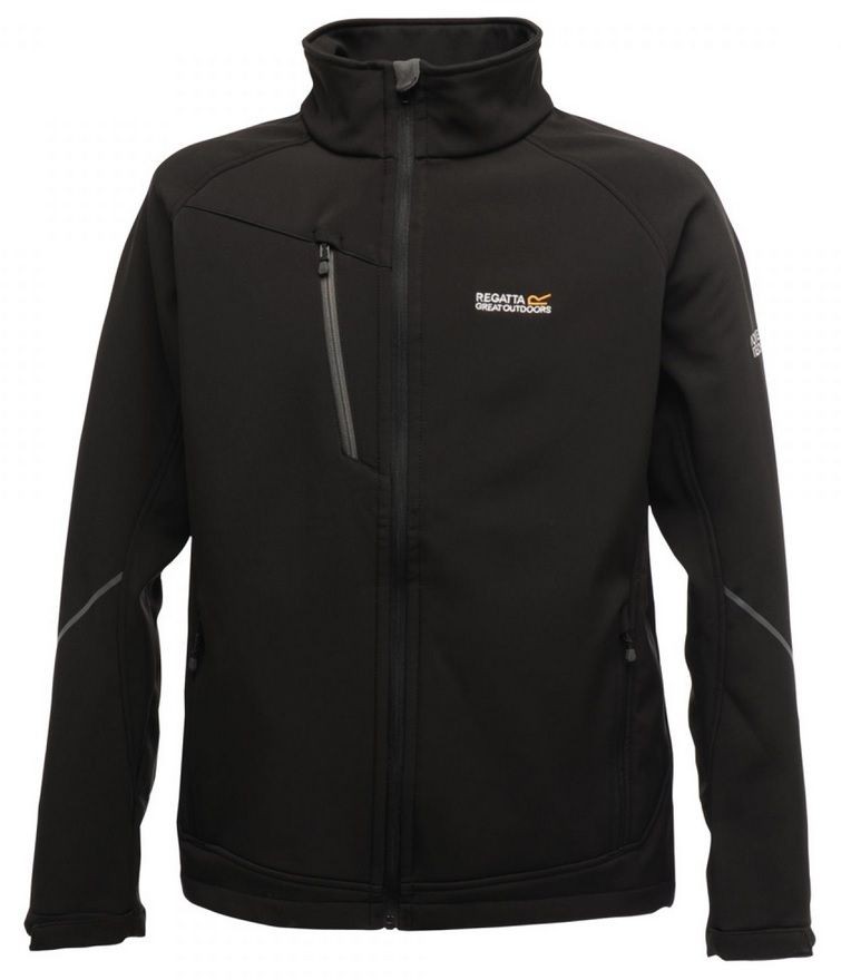 Regatta Davies Softshell Jas Heren - Zwart/Grijs | SoftshellWebshop.nl